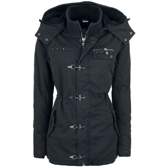 Dark Rock | Jackets & Coats | Womens Black Hooded Jacket Winter Jacket ...